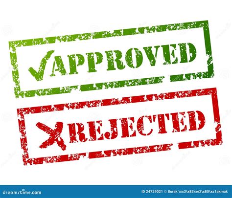 Approved And Rejected Symbols Selected Rejection Making A Choice Business And Document