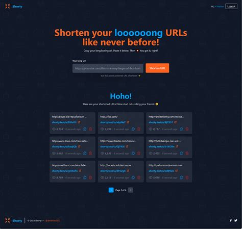 Shorty Url Shortener Using Vue And Laravel Behance