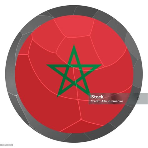 모로코의 국기와 유리 라이트 볼 둥근 구 템플릿 아이콘입니다 모로코 국가 상징 광택 있는 사실적인 공 흰색 배경에 강조 표시된 3d 추상 벡터 일러스트레이션 큰 거품 기에