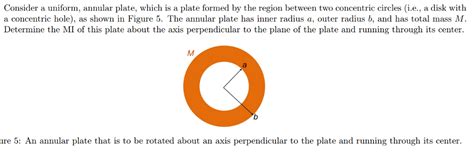 Solved Consider A Uniform Annular Plate Which Is A Plate