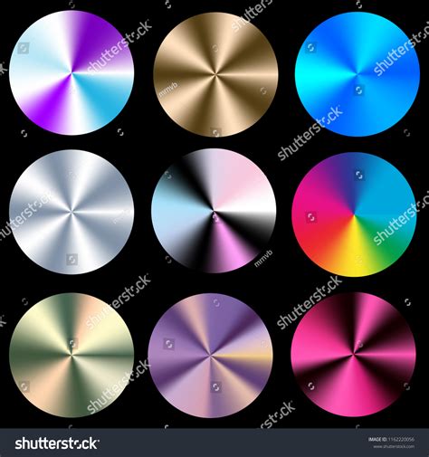 Set Conical Gradients Vector Radial Glossy Stock Vector Royalty Free
