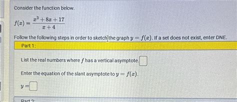 solved consider the function below f x x2 8x 17x 4follow