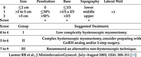 Lasmar Submucous Myoma Classification Stepw Classification 2005