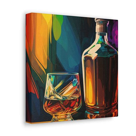Bourbon Wall Art Alcohol Wall Art Bourbon Glass Modern Art Canvas