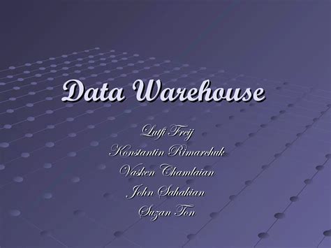 Data Warehouse Ppt
