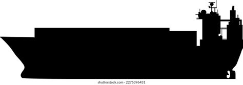 Silhouette Container Ship Side View Stock Vector Royalty Free