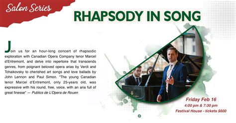 Rhapsody In Song Feb Th Pm Festival De Febrero