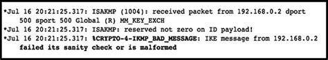which type of mismatch is causing the problem with the ipsec vpn tunnel