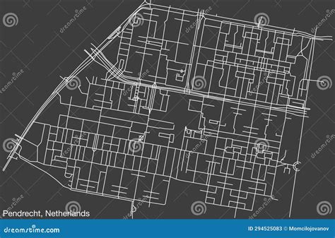 Street Roads Map Of Pendrecht Netherlands Stock Vector Illustration