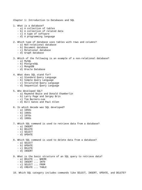 50mcq Test Sql Pdf Sql Database Index