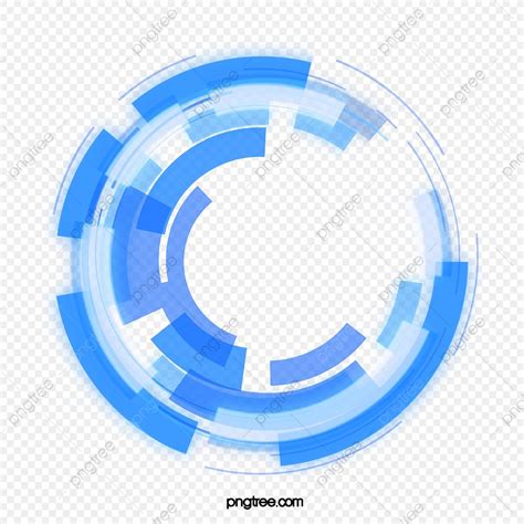 Circle Tech Clipart PNG Images Tech Style Blue Circle Geometric Circle Technological Sense