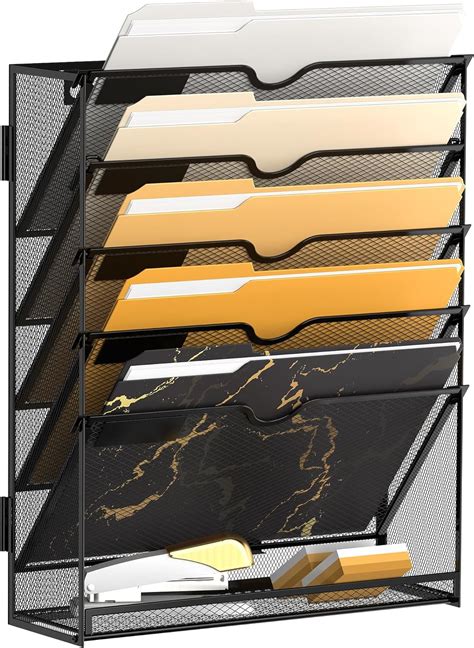 Intige 6 Tier Wall File Organizer Wall Mounted Mail Organizer