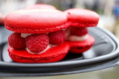 Raspberry Rose Mickey Macaron From Jolly Holiday Bakery Cafe Disneyland Food Disneyland