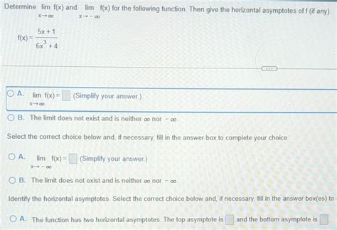 Solved Determine Limx→∞fx And Limx→−∞fx For The Solved Determine Limx→∞fx And Limx→−∞fx For The