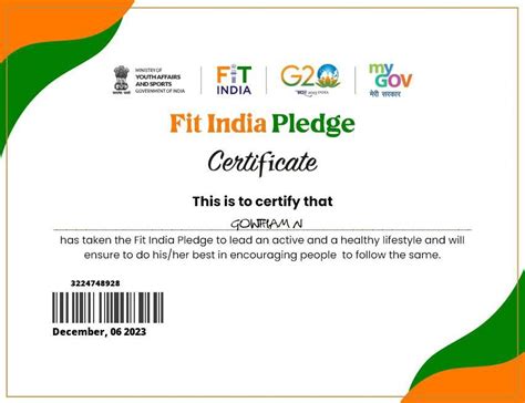 Gowtham Gowtham On Linkedin The Fit India Pledge To Lead An Active And A Healthy Lifestyle And