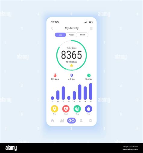 Exercise Tracker Smartphone Interface Vector Template Stock Vector Image And Art Alamy