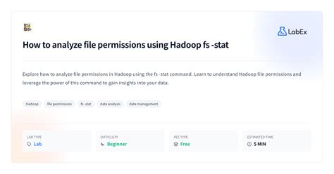 How To Analyze File Permissions Using Hadoop Fs Stat Labex