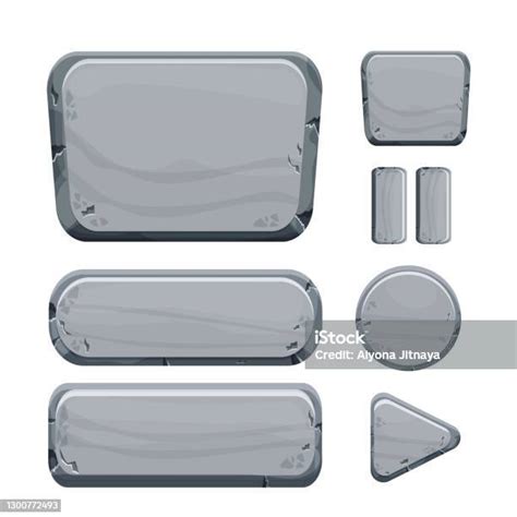 돌 버튼 컬렉션 흰색 배경에 고립 된 만화 스타일의 바위 자산 세트 광물 상세한 개체 Ui 게임 인터페이스 응용 프로그램 팬넬 개체 그룹에 대한 스톡 벡터 아트 및 기타