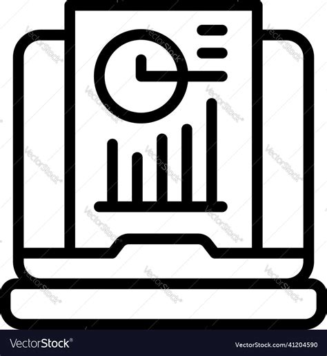 Report Data Icon Outline Business Graph Royalty Free Vector