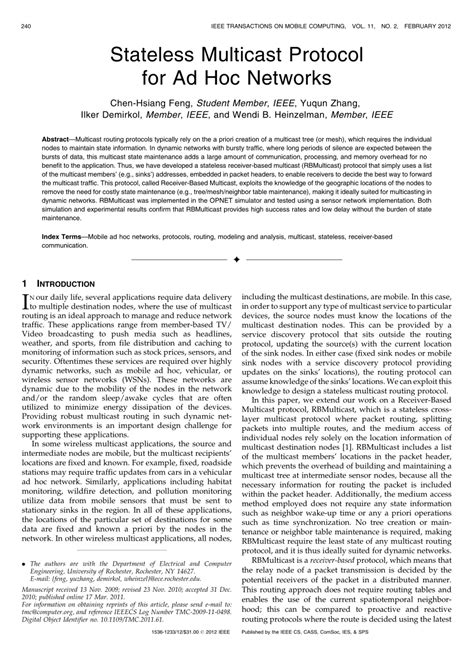 Pdf Stateless Multicast Protocol For Ad Hoc Networks