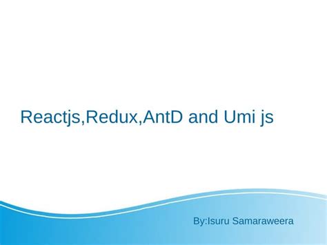 React Redux Antd And Umi Js Pdf