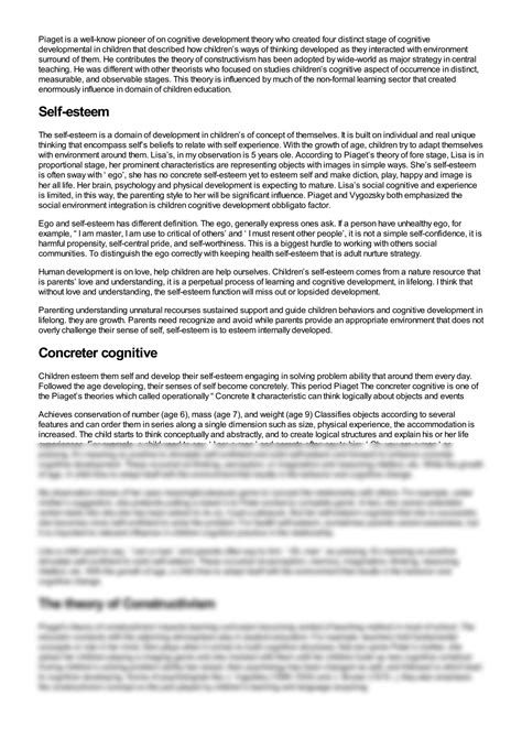 Solution The Theory Of Constructivism And Self Esteem Studypool