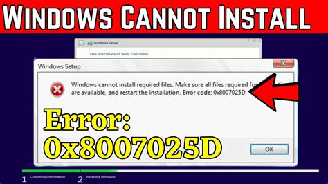Windows Cannot Install Required Files Error 0x8007025d In Windows 11 10 8 7