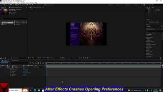 After Effects Crashes Opening Preferences