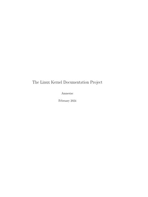 The Linux Kernel Documentation Project Pdf Office Equipment