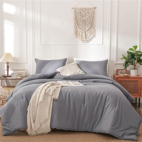 Haowaner Handcrafted Non Migrating Fill Grey Twin Comforter