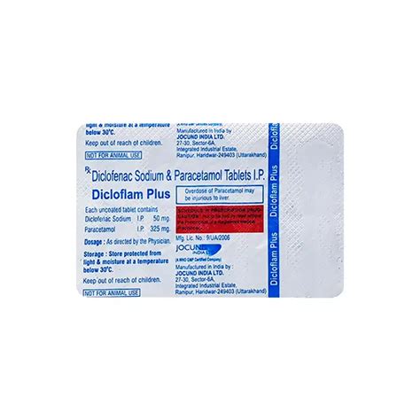 Dicloflam Plus 50mg500mg Tablet View Usage Side Effects Price And