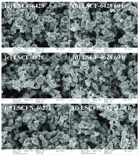 Sem Micrographs On The Surfaces Of Ab Lscf−6428 Cd Lscf−4628