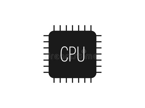 Cpu Processor Icon Vector Illustration Flat Design Stock Vector