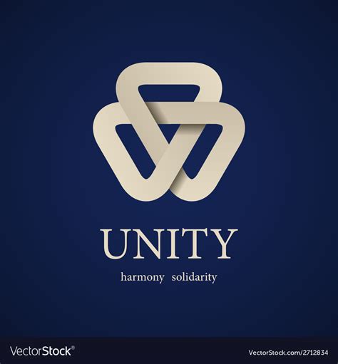 Unity Paper Triangle Icon Design Template Vector Image