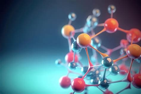 Molecular Structure With Connections Between Atoms Generative Ai Premium Ai Generated Image