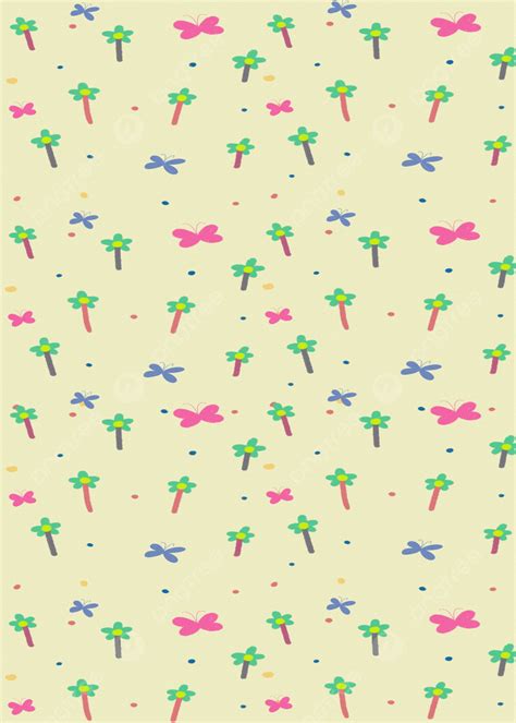 Cute Flowers And Butterfly Pattern Background Cute Pattern Flowers