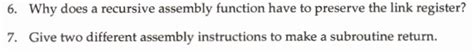 Solved Why Does A Recursive Assembly Function Have To