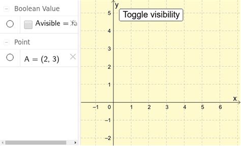 Toggle Visibility Script Example Geogebra