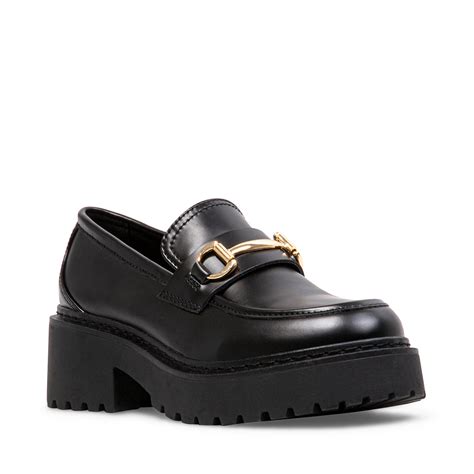 Approach Black Platform Loafers Womens Designer Loafers Steve