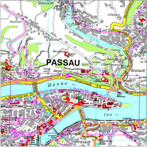 Solve Passau City Map Jigsaw Puzzle Online With 600 Pieces