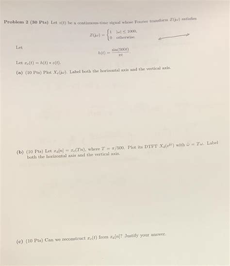 Solved Problem Pts Let Z T Be A Continuous Time Chegg