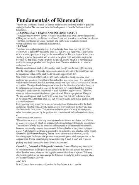 fundamentals of dynamics pdf kinematics euclidean vector