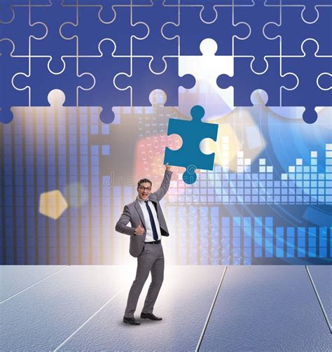 Concept Of Businessman With Missing Jigsaw Puzzle Piece Stock Image