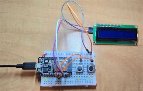 stopwatch using esp32 and lcd start stop reset button