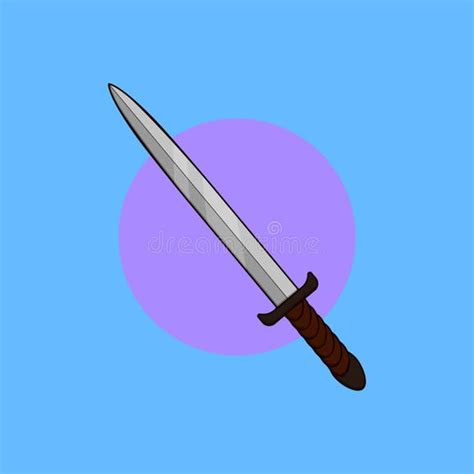 Sharp Knife Sword Illustration Vector Icon War Stock Vector