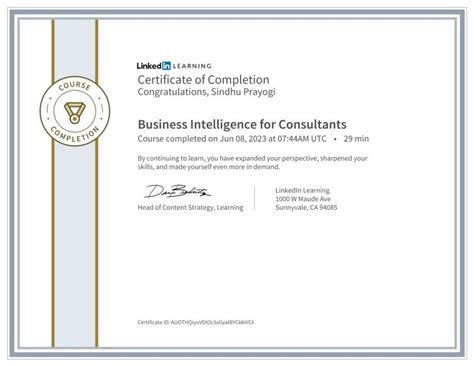 sindhu p on linkedin certificate of completion