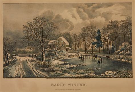 Lot Currier And Ives Early Winter Print