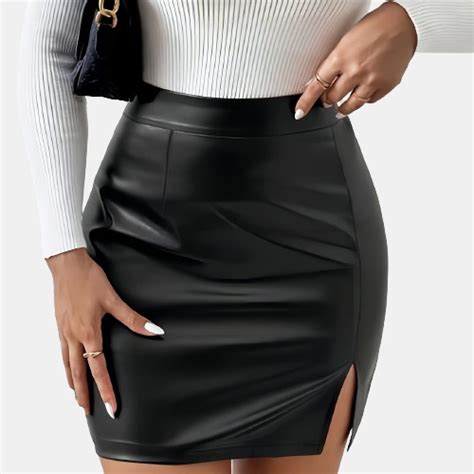 لیفون ترک دامن چرم کوتاه گالری رویا مزون آنلاین زنانه