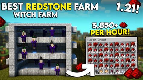 Minecraft Witch Redstone Farm Tutorial 1 21 Redstone Farm Minecraft 3850 Per H Youtube