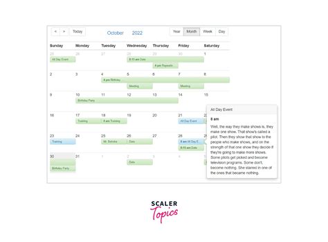 Bootstrap Calendar Scaler Topics